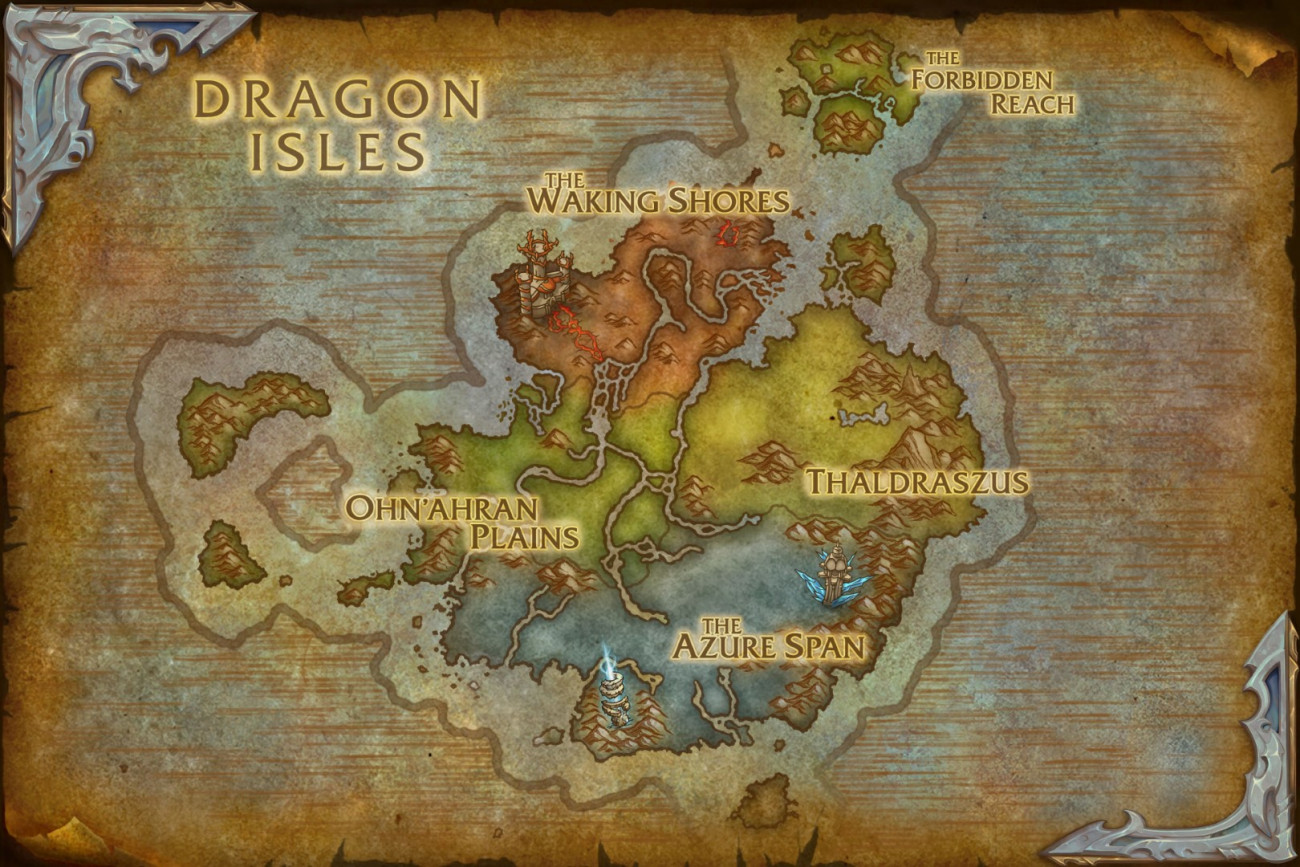Dragonflight : cartes des zones des îles aux Dragons • T'as Pas 1 Po