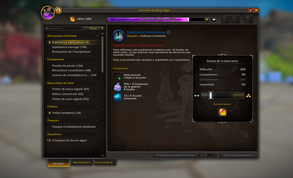 Guide complet de l’Alchimie dans The War Within • T'as Pas 1 Po